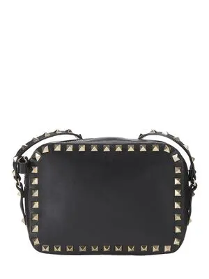 Valentino Garavani Leather Rockstud Camera Bag - Black