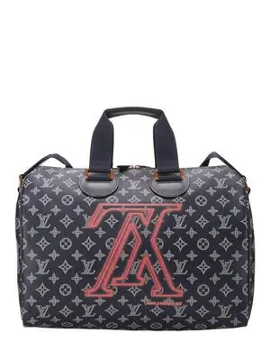 LOUIS VUITTON Monogram Upside Down Keepall Bandouliere 40 - Navy
