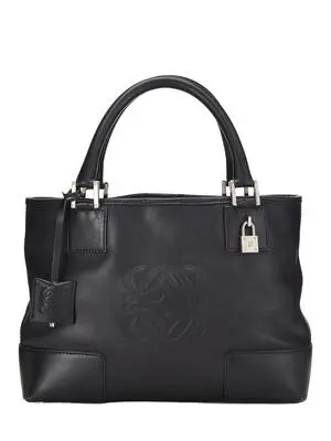 Loewe Calfskin Leather Fusta 30 Tote - Black