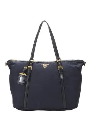 Prada Tessuto Nylon Convertible Tote - Navy