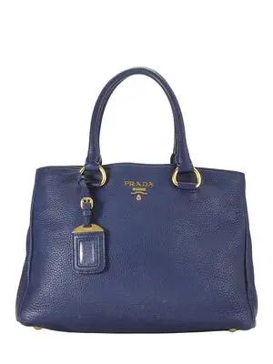 Prada Vitello Daino Convertible Tote - Blue