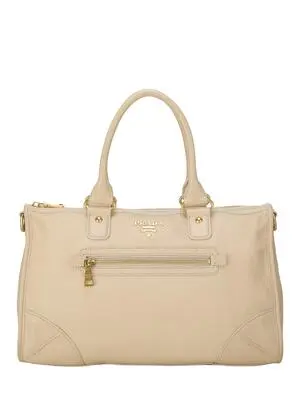 PRADA Prada Vitello Daino Convertible Zip Handbag Medium