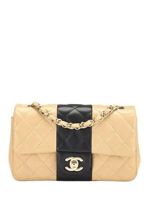 CHANEL Quilted Lambskin Rectangular Flap Mini