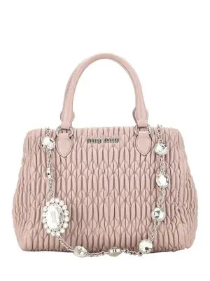 Miu Miu Nappa Convertible Top Handle Bag - Pink