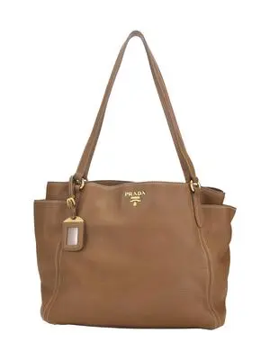 PRADA Vitello Daino Side Pocket Tote