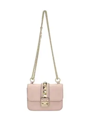 VALENTINO Valentino Leather Glam Lock Rockstud Flap Bag