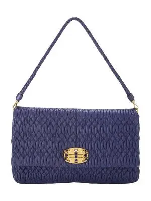 Miu Miu Nappa Crystal Flap Shoulder Bag - Purple