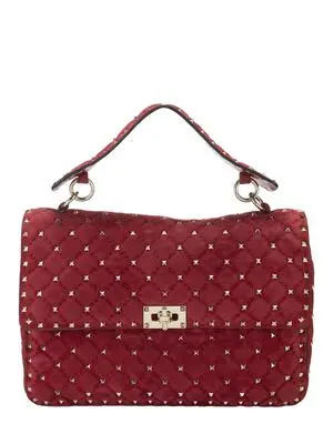 VALENTINO Valentino Suede Rockstud Flap Bag