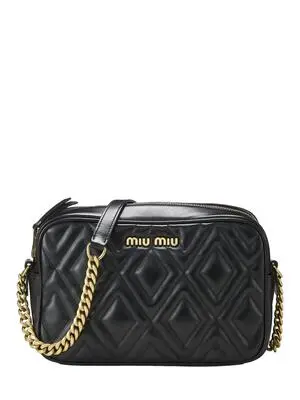 Miu Miu Nappa Matelassé Camera Bag - Black
