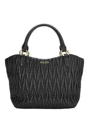Miu Miu Nappa Convertible Tote - Black