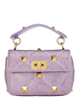 VALENTINO Crystal Embellished Roman Stud Top Handle Bag