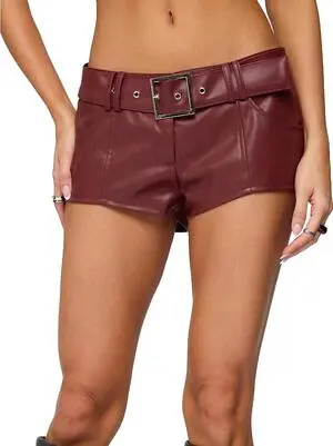 EDIKTED Alba Shorts - Burgundy