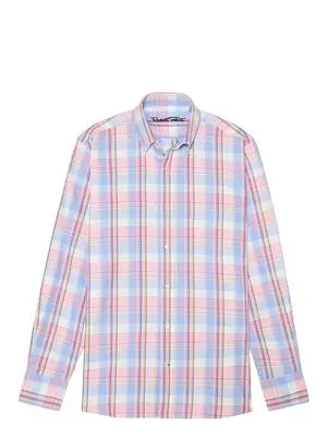 Robert Talbott Harrison Button Down Multicolor Plaid Oxford Shirt - Pink Multi