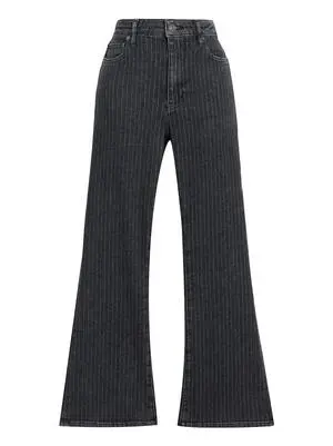 FRAME Le Crop Mini Boot Pinstriped Jeans - Charcoal