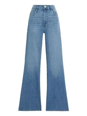 FRAME Le Easy Flare High-rise Jeans - Mid Denim