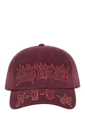 Supreme Leather Applique 6-panel Hat - Red