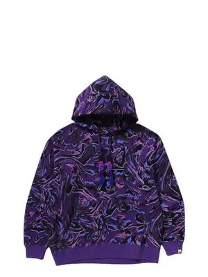 A BATHING APE Marbling Camo Pullover Hoodie - Purple