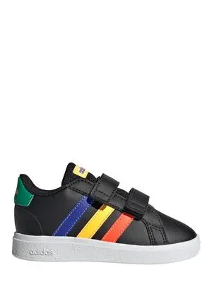 Adidas Grand Court Lifestyle Hook And Loop Sneakers - Core Black/lucid Blue/court Green