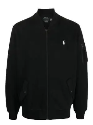 Ralph Lauren Long Sleeve Double Knit Tech Bomber Jacket - Polo Black