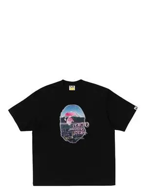 A BATHING APE Cityscape Ape Head Relaxed Fit Tee Shirt - Black