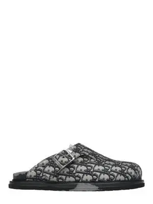 Dior Aqua Oblique Jacquard Mule - Beige Black