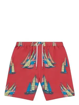 OVO Sailboat Print Swim Short - Red