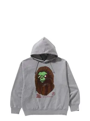 A BATHING APE Horror Mad Face Pullover Hoodie - Gray