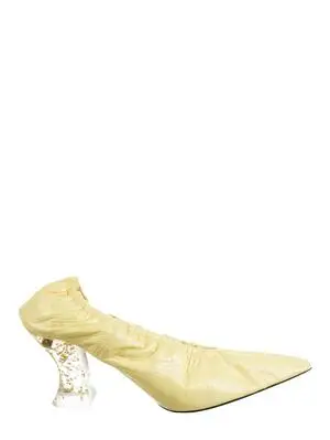 Bottega Veneta Glitter Heel Leather Pumps - Yellow