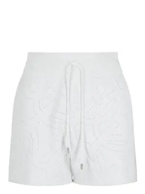 FERRAGAMO Gancini Pattern Drawstring Shorts - White