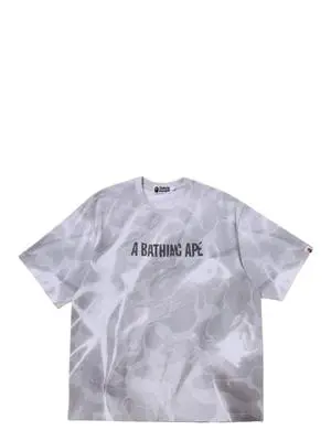 A BATHING APE Overall Print Logo Relaxed Fit Tee Shirt - White