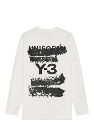Adidas X Y3 U Gfx Long Sleeve Tee Shirt - White