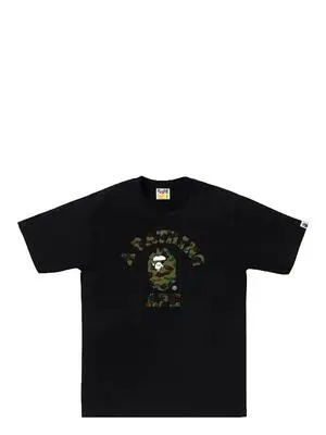 A BATHING APE 1st Camo College Tee Shirt Tee Shirt - Black/green
