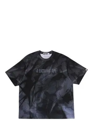 A BATHING APE Overall Print Logo Relaxed Fit Tee Shirt - Black