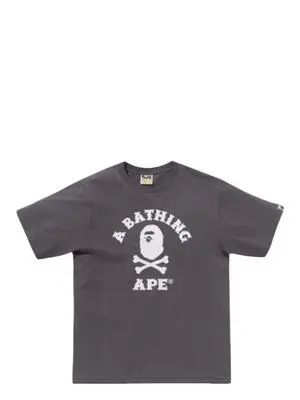 A BATHING APE Ape Crossbone College Tee Shirt - Charcoal