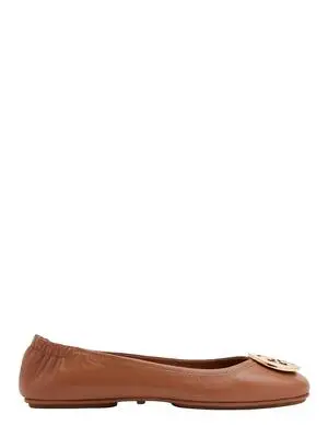 Tory Burch Minnie Travel Ballet Flats - Royal Tan/gold