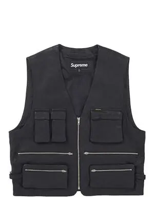 Supreme Leather Cargo Vest - Black
