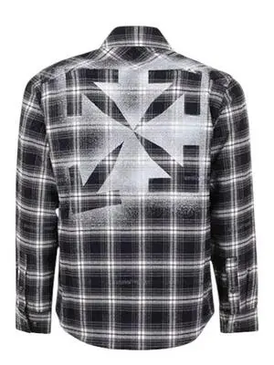 Off-White Stencil Flannel Check Shirt - Black