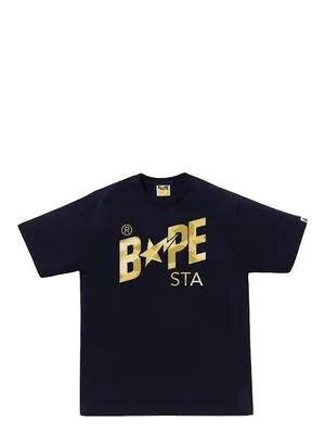 A BATHING APE Camo Sta Logo Tee Shirt Tee Shirt - Navy Blue