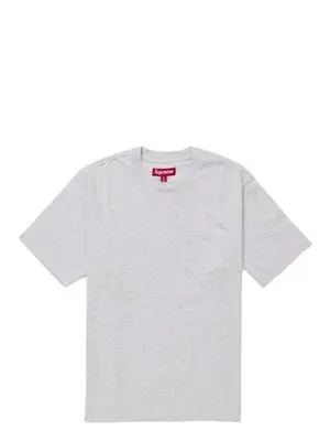 Supreme Short Sleeve Pocket Tee Shirt - Heather Grey