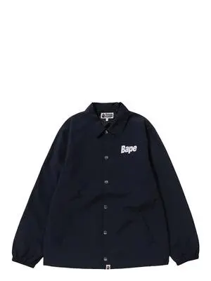 A BATHING APE Logo Coach Jacket - Navy Blue