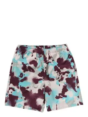 A BATHING APE Map Camo Beach Shorts - Multicolor