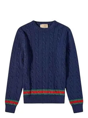GUCCI Striped Cableknit Sweater