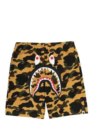 BAPE 1st Camo Shark Sweat Shorts - Yellow