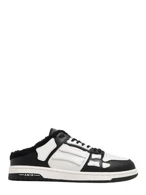 Amiri Skel Top Shearling Mules - Black/white