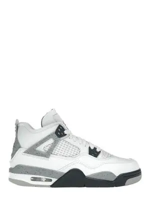 JORDAN 4 Retro White Cement Sneakers - Summit White/fire Red/tech Grey