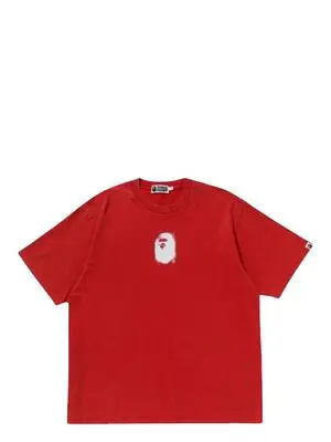 A BATHING APE Pigment Print Ape Head Relaxed Fit Tee Shirt - Red