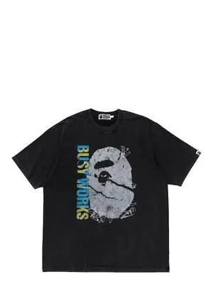 A BATHING APE Garment Dye Relaxed Fit Tee Shirt - Black