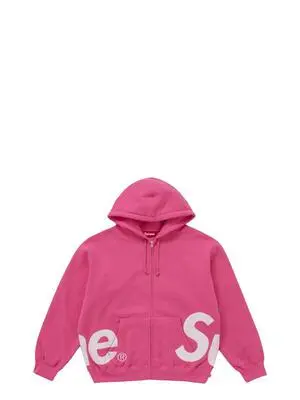 Supreme Big Logo Zip Up Hooded Sweatshirt - Magenta