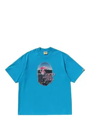 A BATHING APE Cityscape Ape Head Relaxed Fit Tee Shirt - Blue