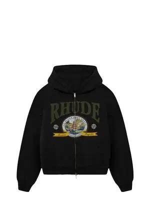 Rhude Monaco Regatta Full Zip Hoodie - Vintage Black